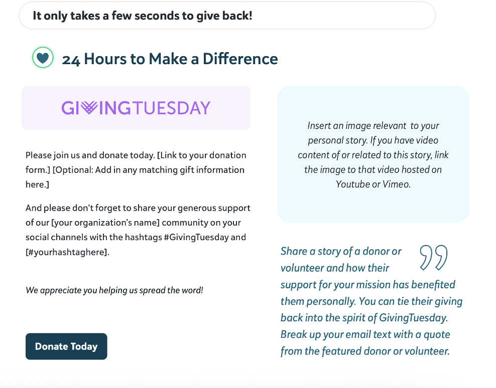 GivingTuesday Email Examples, Subject Lines, and Schedule for Sending